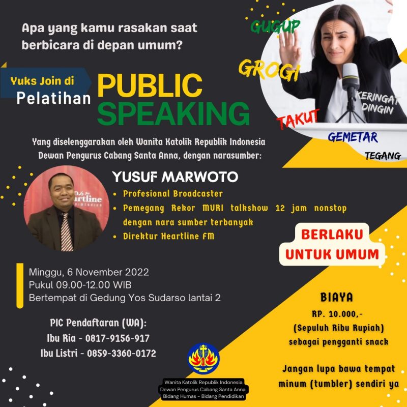 Pelatihan PUBLIC SPEAKING - Paroki Duren Sawit
